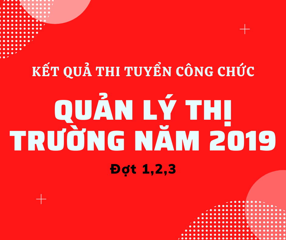 Kết quả thi tuyển công chức Quản lý thị trường năm 2019 (đợt 1,2,3)
